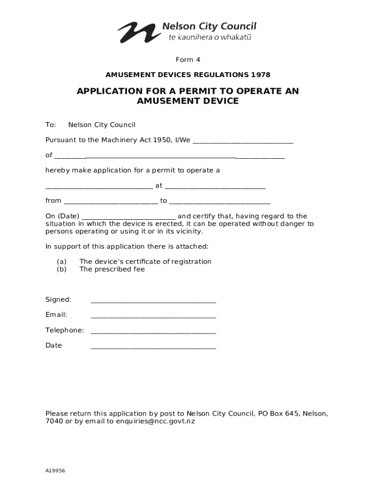 Amusement Ride Permit and DecalFire Safety Doc Template | pdfFiller