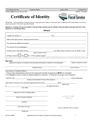 Fillable Online Form Certificate of Ide Certificate of Ide FS Form 0385 ...