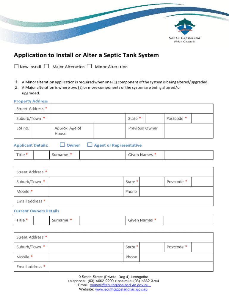 Fillable Online Septic Permits: New Construction, Repairs, and ...