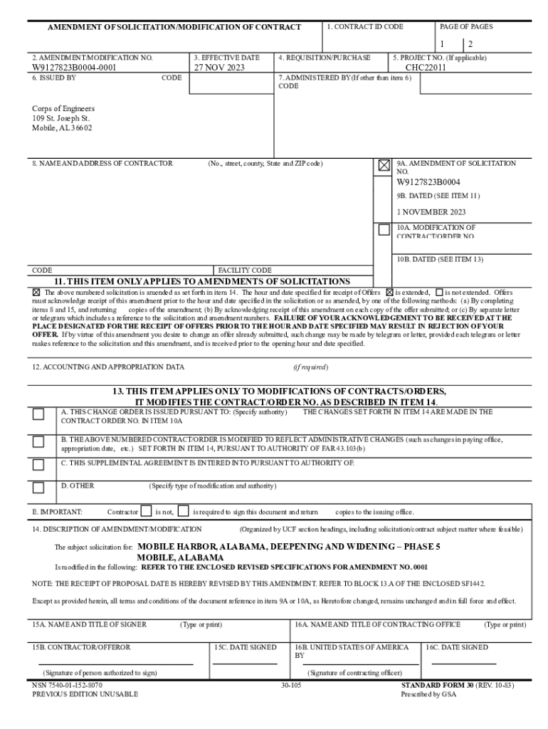 Fillable Online civil works - US Army Corps of Engineers - Mobile District Fax Email Print ...