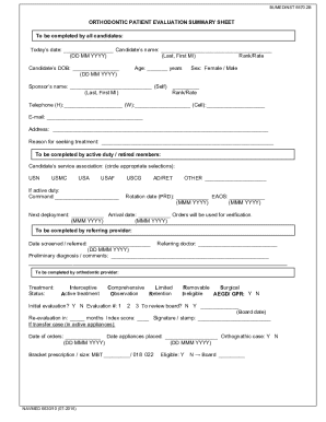 Fillable Online ORTHODONTIC PATIENT EVALUATION Fax Email Print - pdfFiller