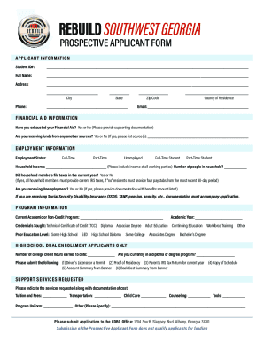 Fillable Online PROSPECTIVE APPLICANT FORM Fax Email Print - pdfFiller