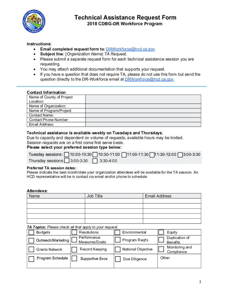 Fillable Online Technical Assistance Application Form - OMB 0572-0145 ...