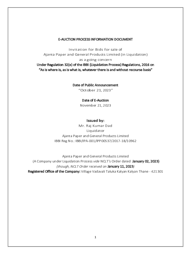 Fillable Online Ajanta Paper and General Products Limited (in ...