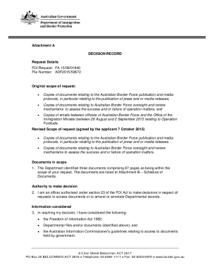 Fillable Online Making a decision on an FOI access request Fax Email ...
