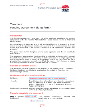 Funding Agreement (short ) Doc Template | pdfFiller