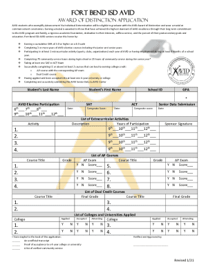 Fillable Online AVID Graduation with Distinction Honor Medal Fax Email ...