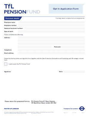 Fillable Online tfl gov Banking and savings account(s) application form ...