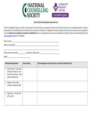 Fillable Online Lone Working Risk Assessment with Examples & Templates ...