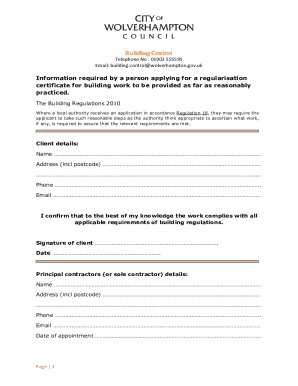 Fillable Online Building Control Completion Certificate - a Freedom of ...