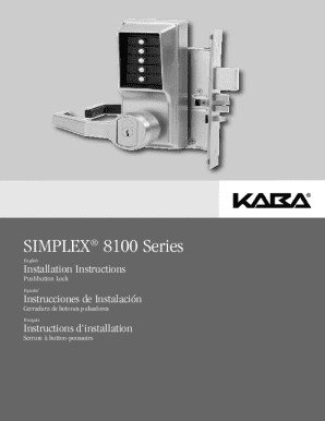Completable En línea Kaba SIMPLEX 8100 Series Installation Instructions Manual Fax Email ...