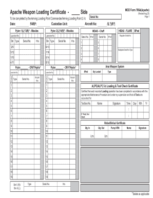 Fillable Online Apache Weapon Loading Certificate - Side Fax Email ...