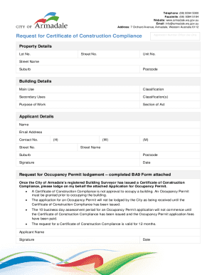 Fillable Online Request for Certificate of Design Compliance Fax Email Print - pdfFiller