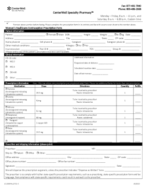 Fillable Online CenterWell Specialty Pharmacy Fax Email Print - pdfFiller