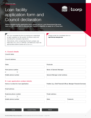 Fillable Online Loan facility application form and Council declaration Fax Email Print - pdfFiller