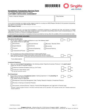 Fillable Online Investment Transaction Service Form. Investment ...