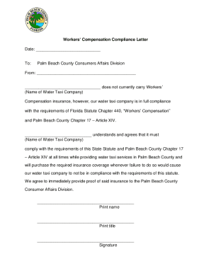 Fillable Online Workers Compensation Compliance Letter Fax Email Print ...