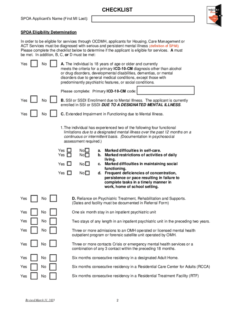 Fillable Online Adult SPOA Application PDF Fax Email Print - pdfFiller
