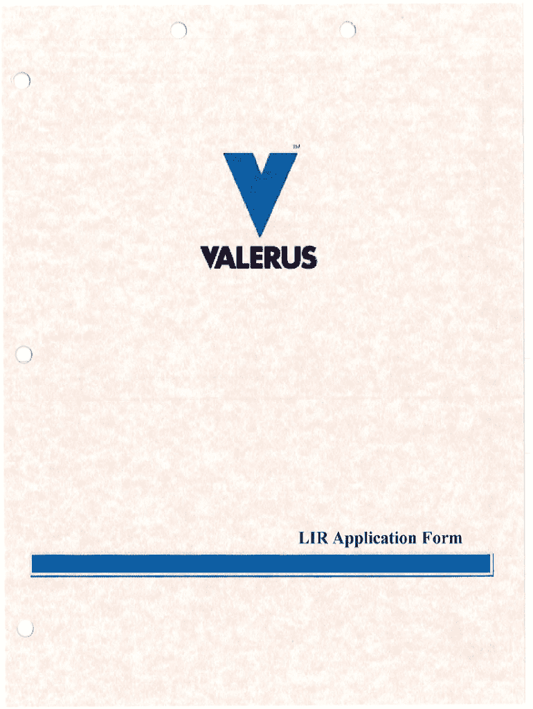 Fillable Online LIR Application Form Fax Email Print - pdfFiller