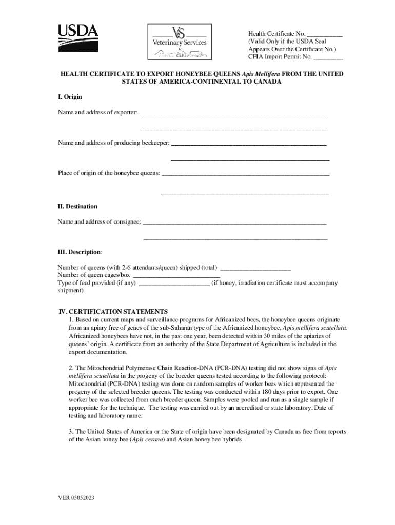 Fillable Online Usda Health Certificate - Fill Online, Printable ... Fillable Online Usda Health Certificate - Fill Online, Printable ...