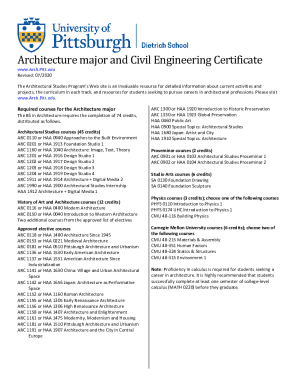 Fillable Online Architecture major and Civil Engineering Certificate ...