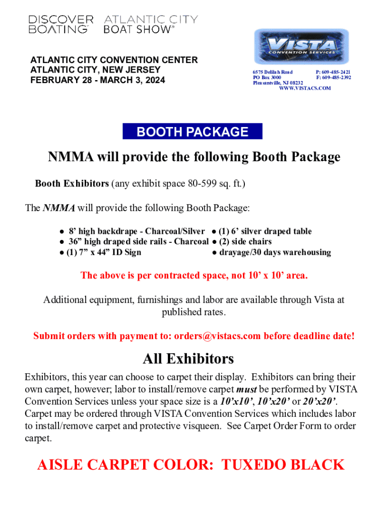Fillable Online Booth Exhibitors (any exhibit space 80-599 sq Fax Email ...