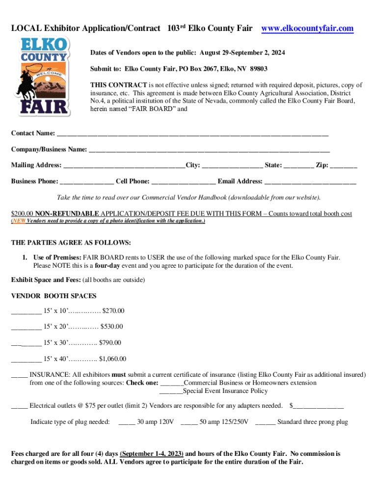 Fillable Online Elko County Fair: Home Fax Email Print - pdfFiller