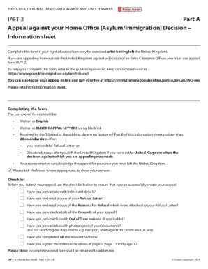 Fillable Online A guide to completing IAFT-7 Appeal Form Fax Email ...