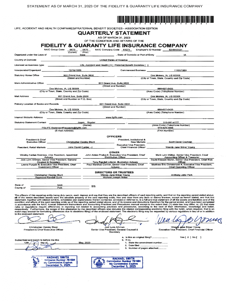 Fillable Online 63274 FIDELITY & GUARANTY LIFE INSURANCE COMPANY ...