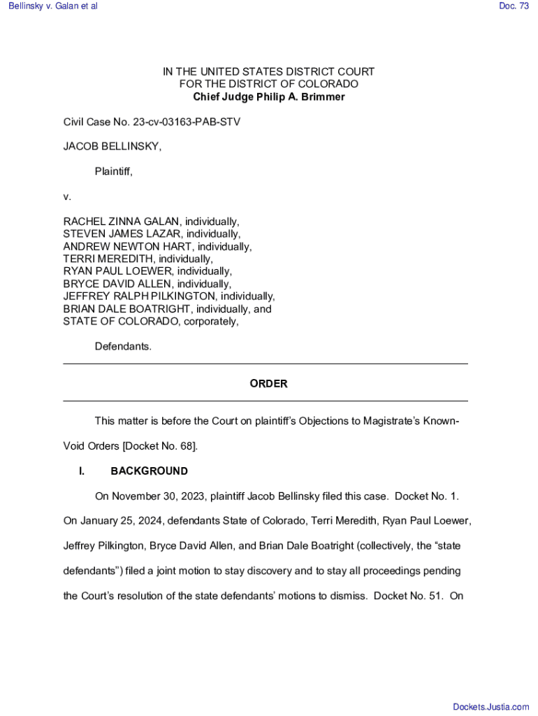 Fillable Online 68 plaintiff's Objections to Magistrate's Known-Void ...