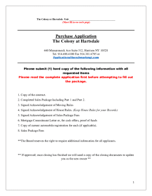 Fillable Online NEW PURCHASE APPLICATION (IN PROGRESS) Fax Email Print ...