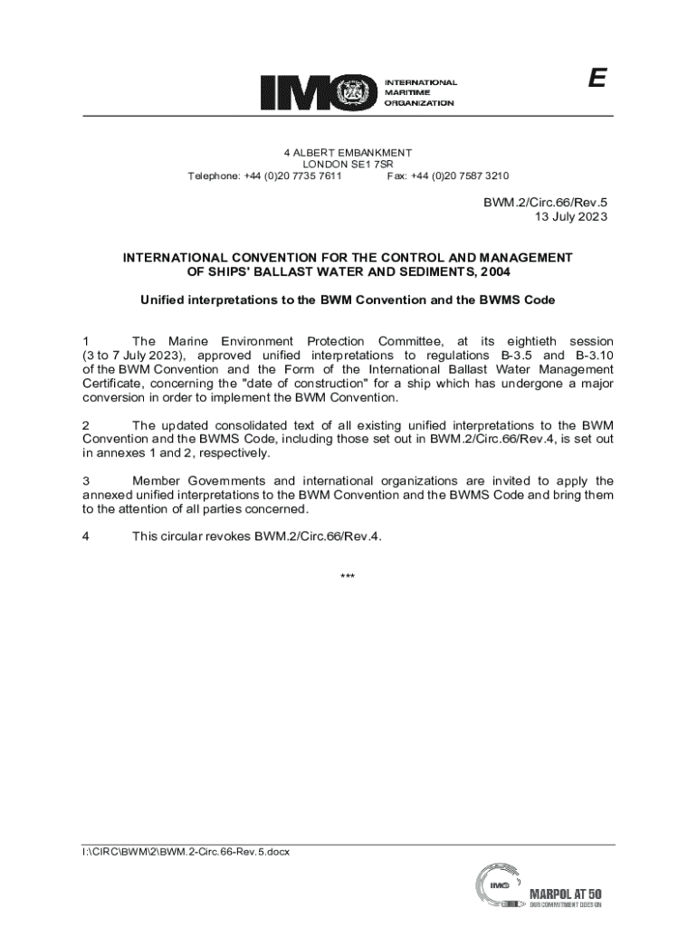 Fillable Online Fillable Online imo udhb gov E 4 ALBERT EMBANKMENT ...