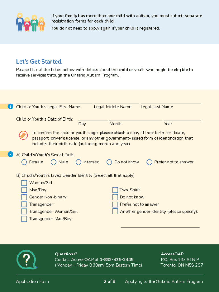 Fillable Online Applying to the Ontario Autism Program - OAP Family ...