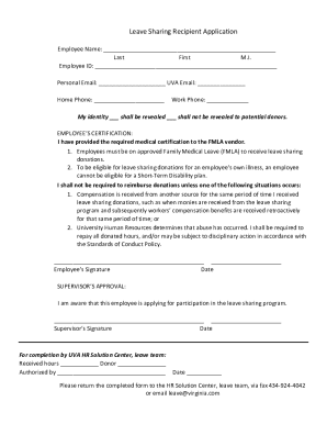 Fillable Online hr virginia pto leave donation form Fax Email Print ...