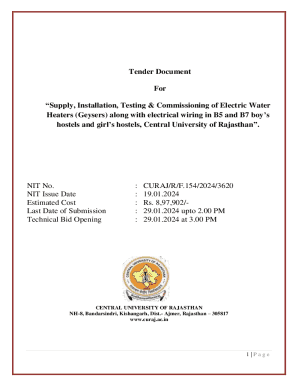 Fillable Online Notice Inviting Tender Extension of Date of Receipt of ...