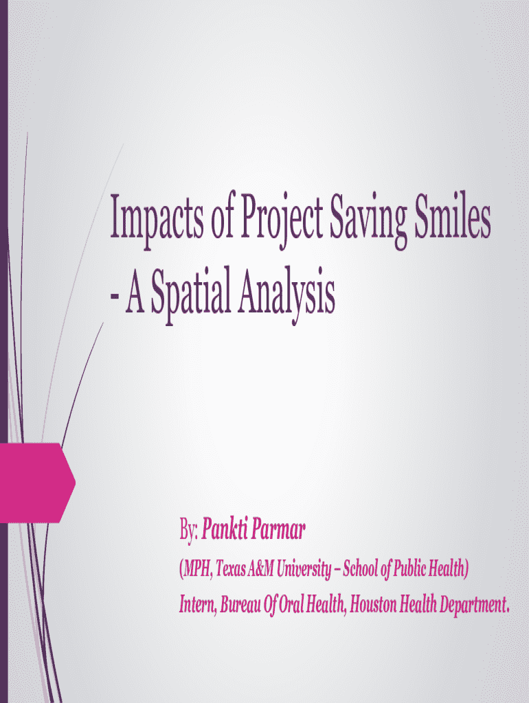 Fillable Online Impacts of Project Saving Smiles - A Spatial Analysis ...