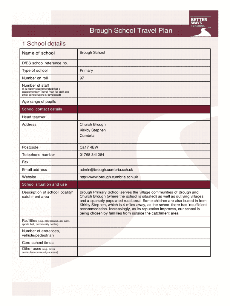 Fillable Online Active School Travel Plan - Dec 12/23 Regional Council ...
