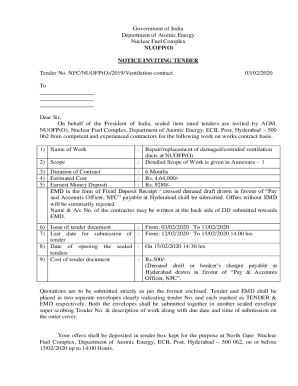 Fillable Online Block B **** NOTICE INVITING TENDE Fax Email Print ...