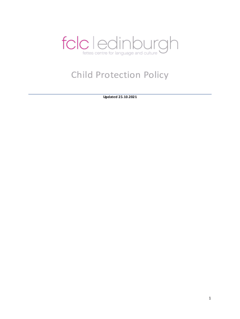 Fillable Online FCLC Child Protection Policy Fax Email Print - pdfFiller