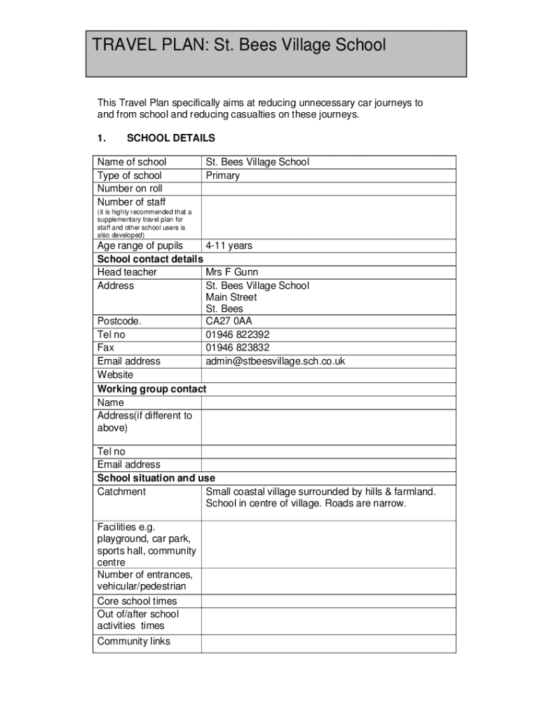 Fillable Online School Travel Planning: Mobilizing School and Community ...