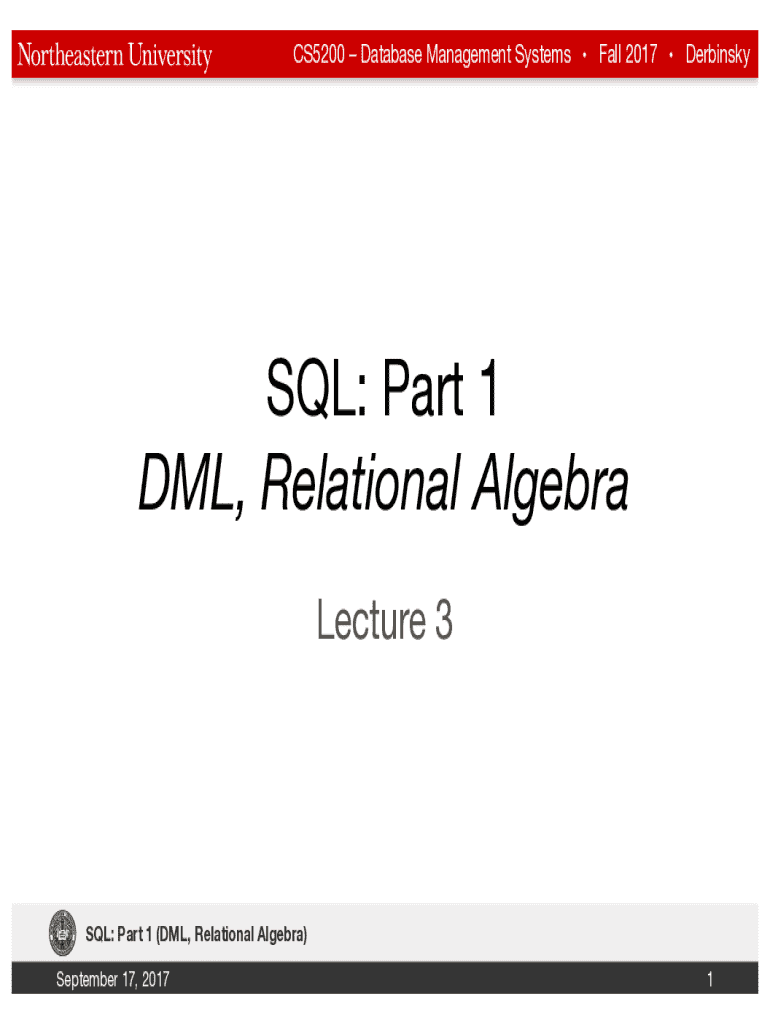 Fillable Online CS5200 Database Management Systems Northeastern Fax Email Print - pdfFiller