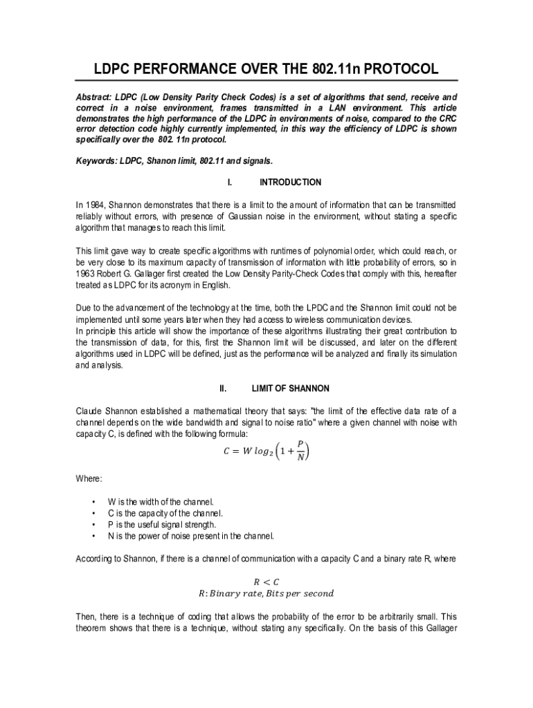 Fillable Online Performance of IEEE 802.11n LDPC codesRequest PDF Fax Email Print - pdfFiller
