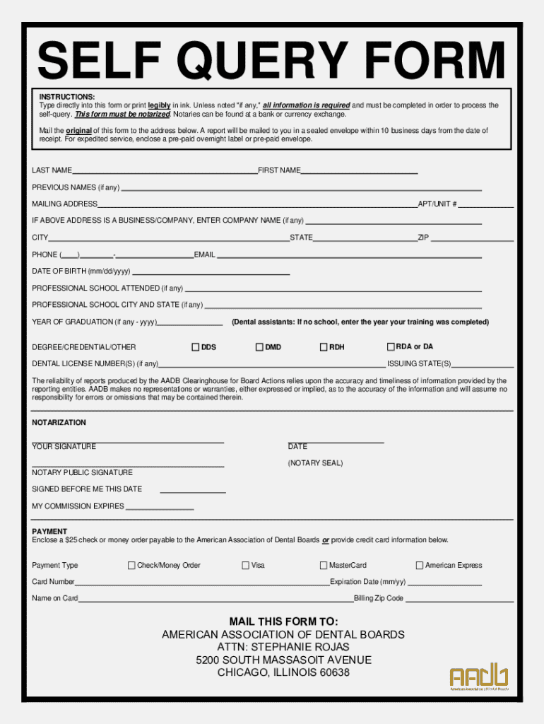 Fillable Online How do I upload my Self-Query form? - NPDB Fax Email ...