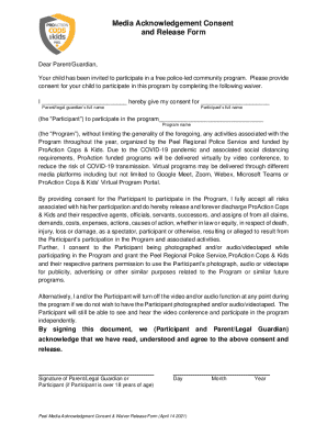 Fillable Online Media Acknowledgement Consent and Release Form Fax ...