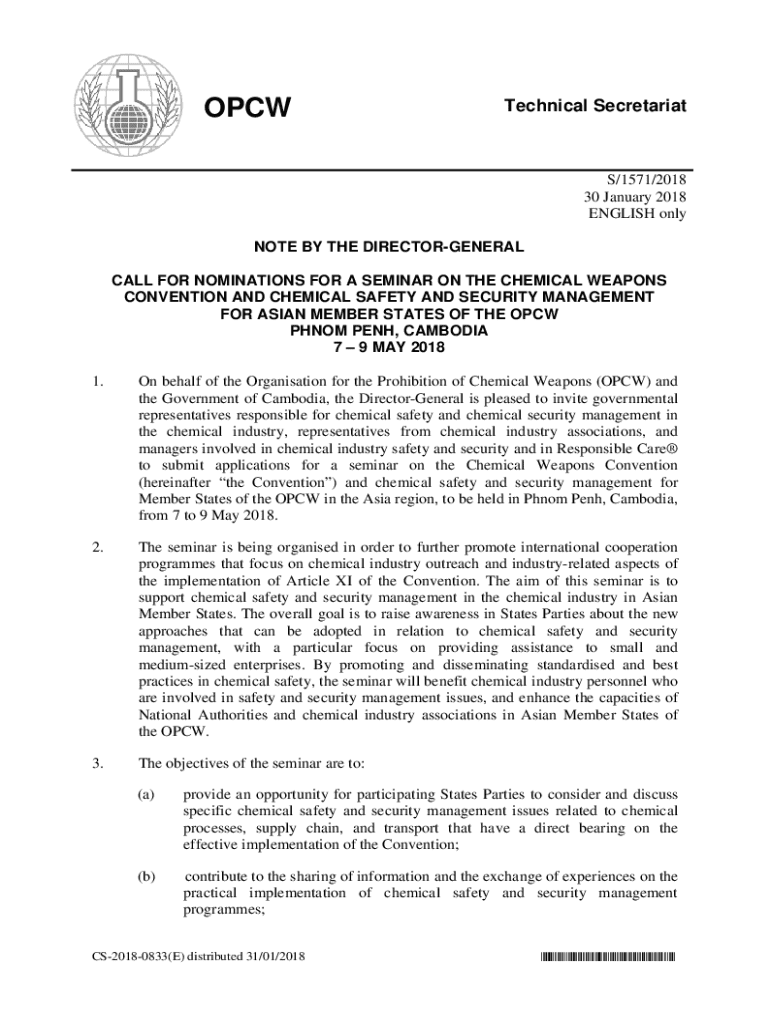 Fillable Online FOR ASIAN MEMBER STATES OF THE OPCW Fax Email Print ...