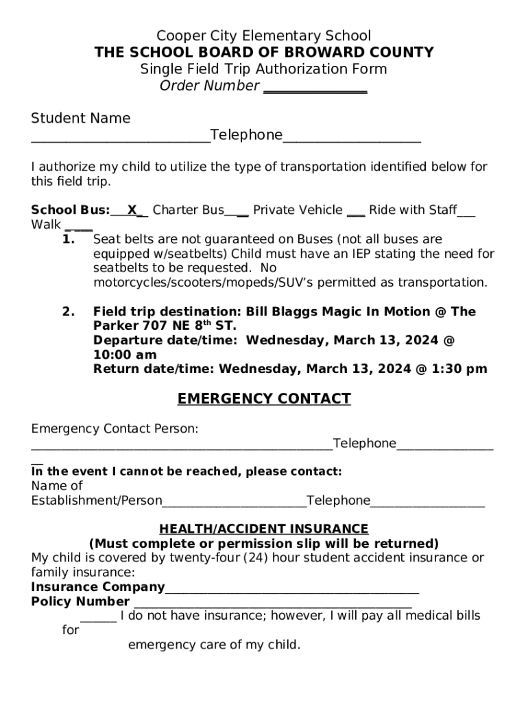 Cooper City Elementary School Doc Template | pdfFiller