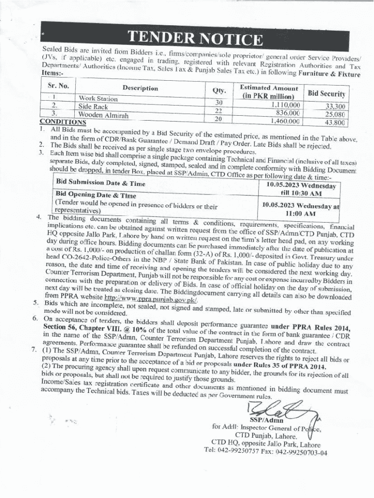 Fillable Online Tender& BiddingDocument.pdf Fax Email Print - pdfFiller