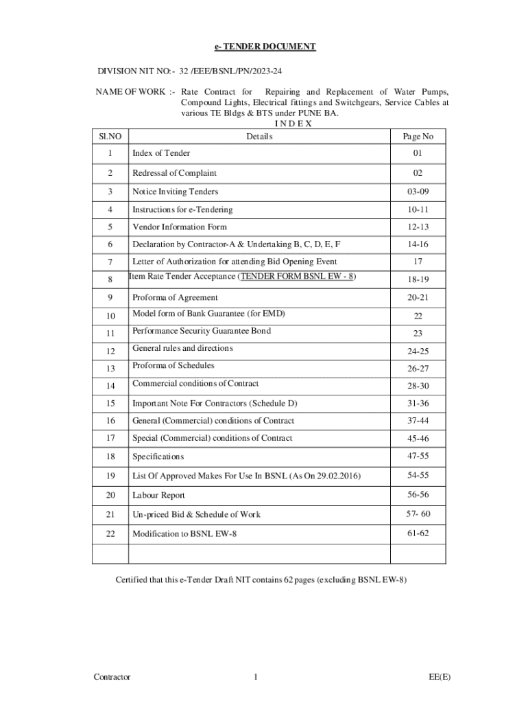 Fillable Online RMO various Electrical and Mechanical works (Internal ...