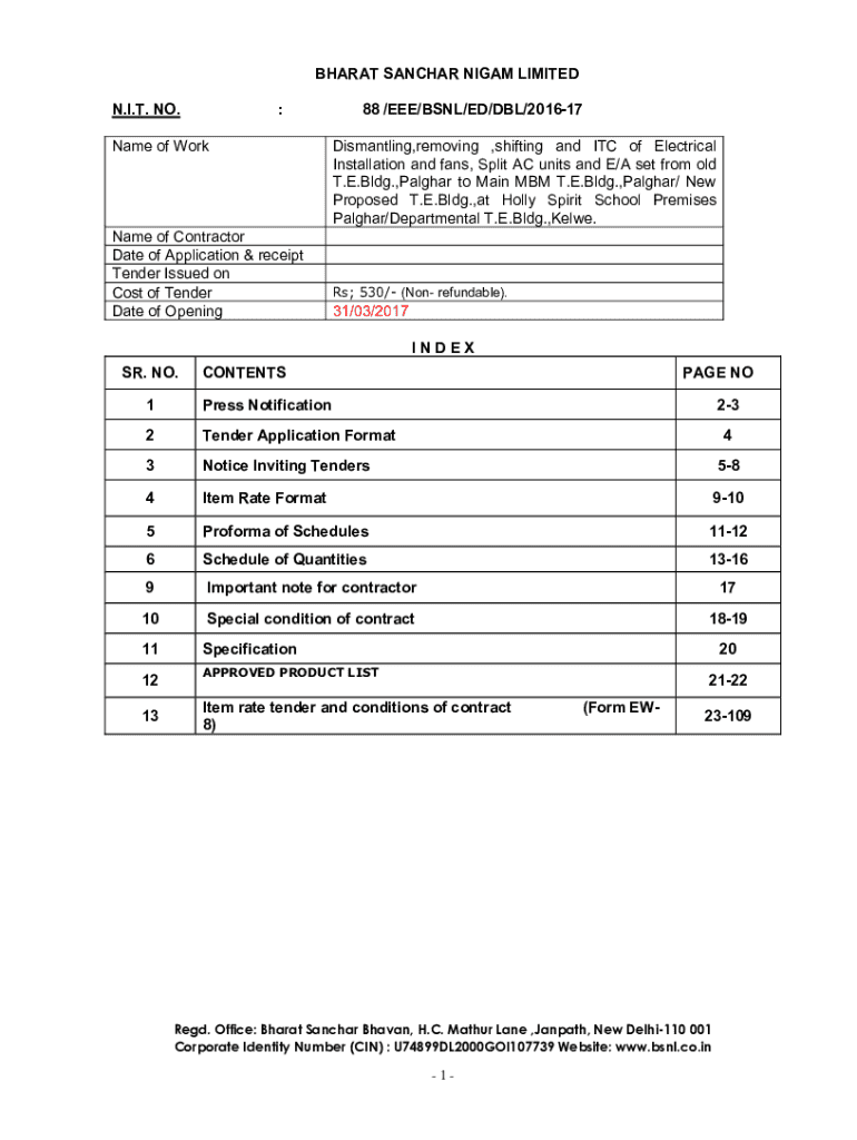 Fillable Online Dismantling,removing ,shifting and ITC of Electrical Fax Email Print - pdfFiller
