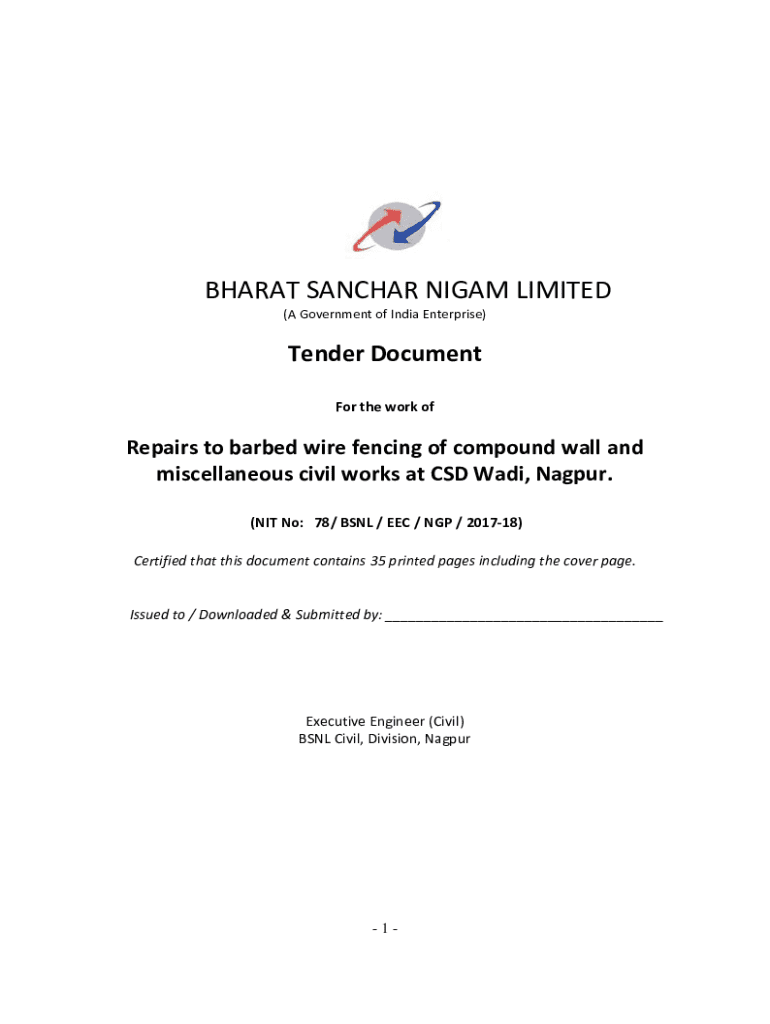 Fillable Online barbed wire fencing Tenders Fax Email Print - pdfFiller